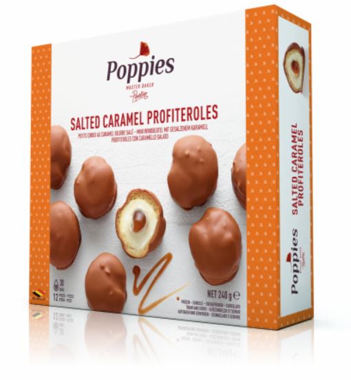 Salted caramel cream puffs, POPPIES, 10 units pack 240g | ePromo