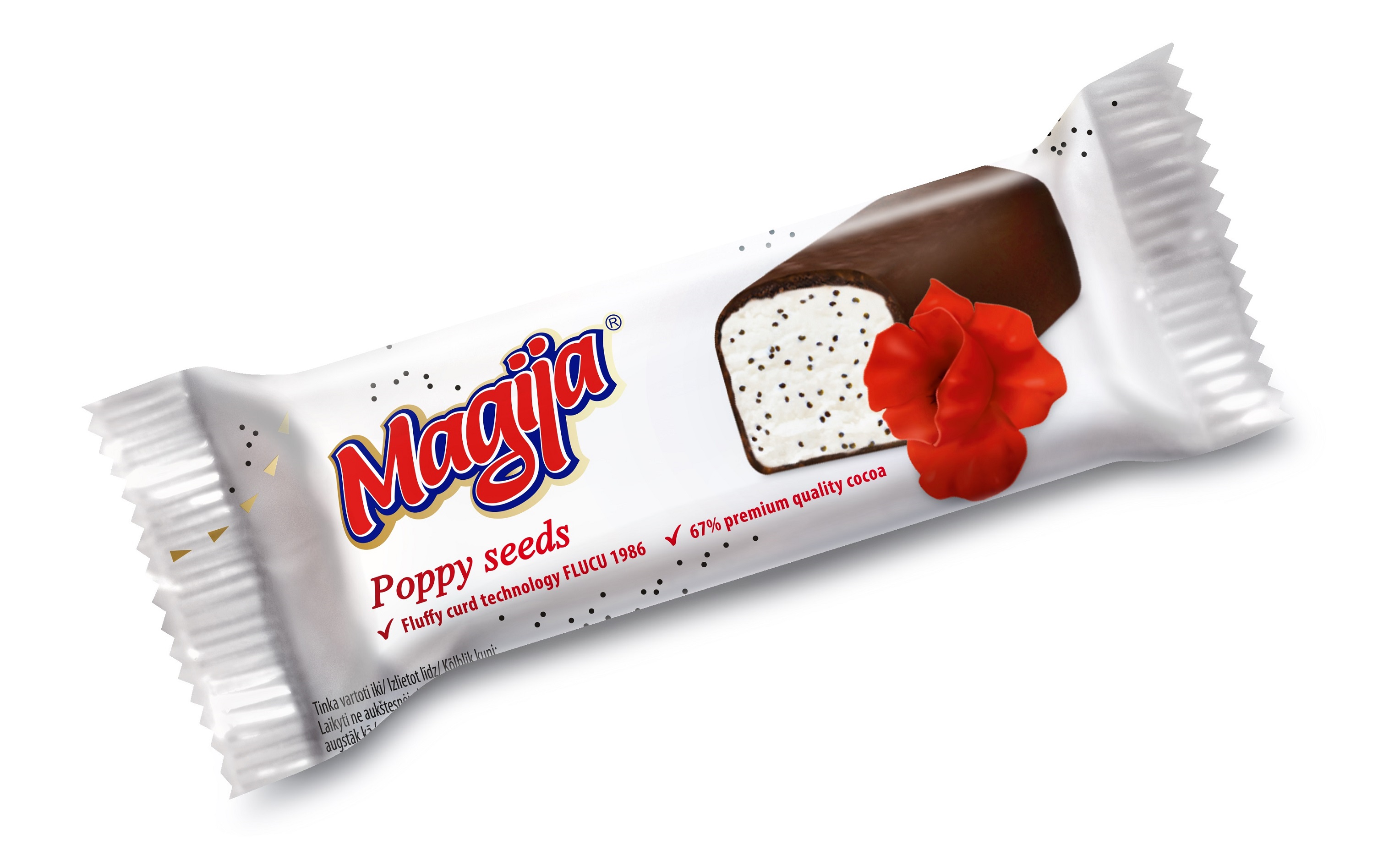 Glaistytas varškės sūrelis MAGIJA su aguonomis, 21,9%, 45 g | ePromo