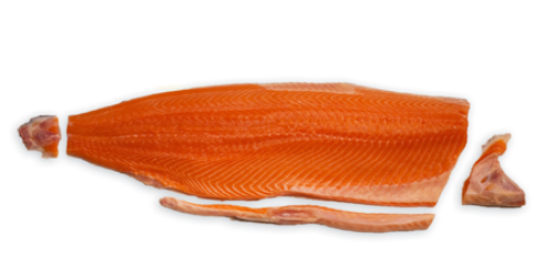 NORVEGIAN SALMON, Frozen salmon fillets, skin on, C-trim vacum 1,4 ...