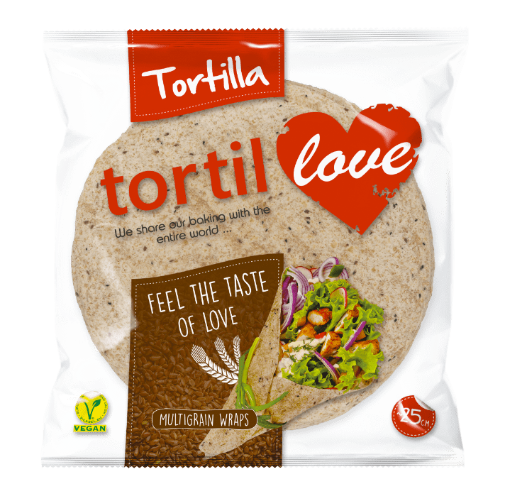 Multigrain tortillas TORTILLOVE, wheat and rye, 25 cm x 6 pcs, 360 g ...