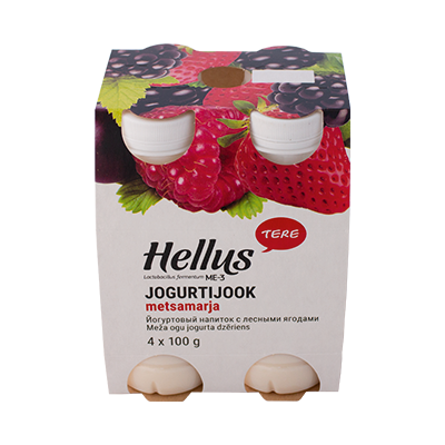 Yoghurt drink HELLUS, wild berry, 4 x 100g | ePromo