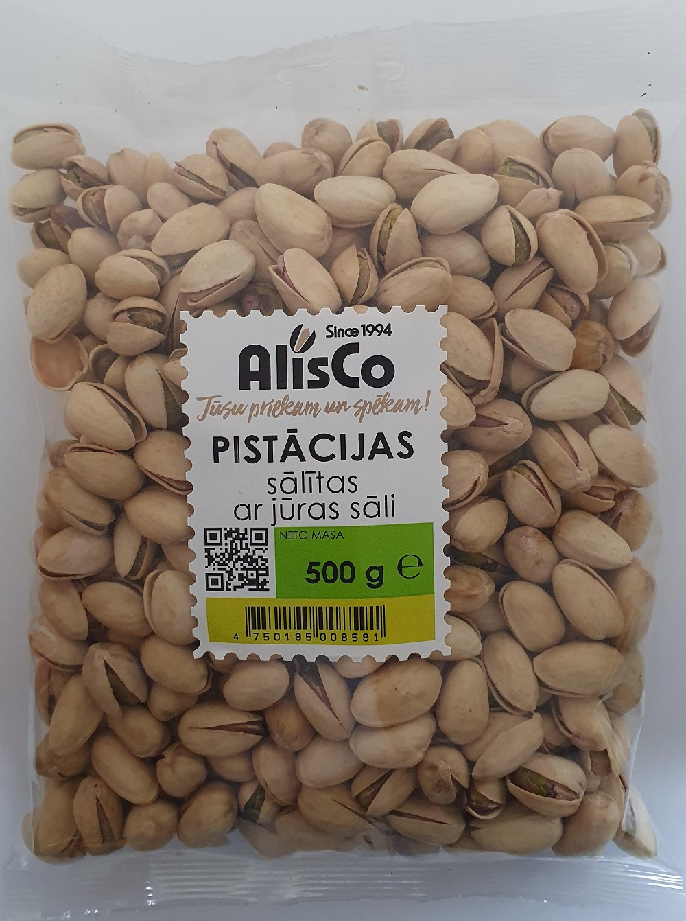 Pistācijas ALIS CO, sālītas, grauzdētas, 500g | ePromo
