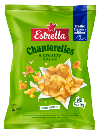 ESTRELLA Flat cut potato chips with the taste of chanterelles and chee ...