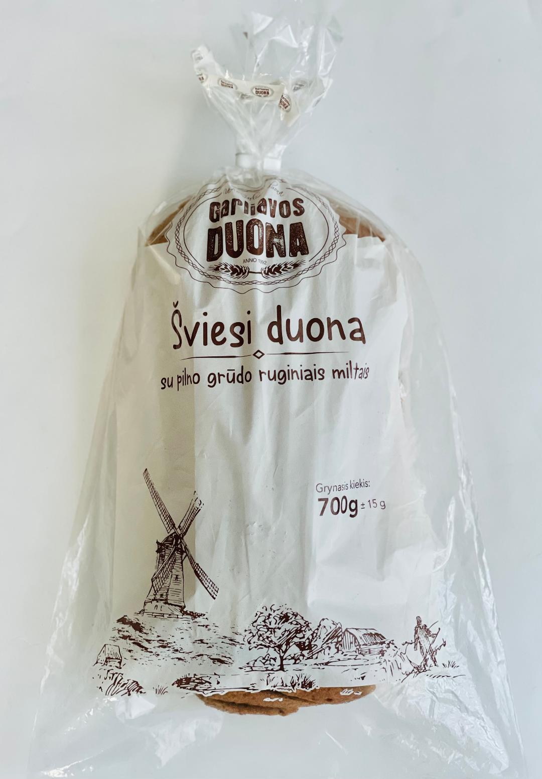 Duona šviesi su pilno grūdo ruginiais miltais, raikyta, 700g(M) | ePromo