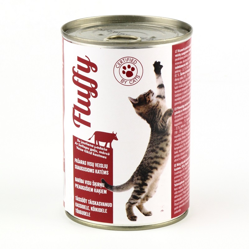 FLUFFY Wet complete feed for adult cats, cattle, 410 g | ePromo